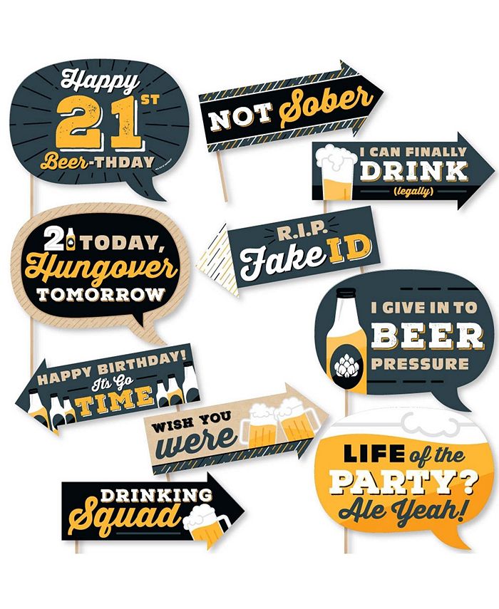 Big Dot of Happiness Funny Cheers and Beers to 21 Years - 21st Birthday ...