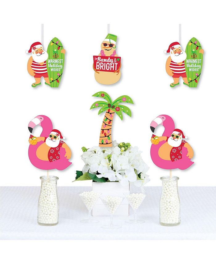 Big Dot of Happiness Tropical Christmas - Decor DIY Beach Santa Holiday ...