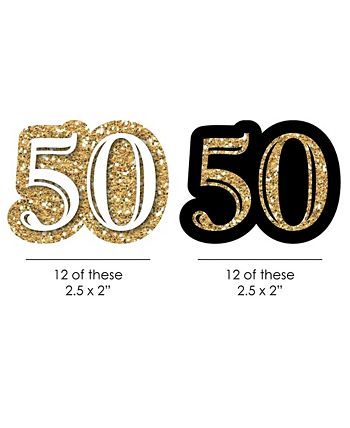 Big Dot of Happiness Adult 50th Birthday - Gold - DIY Shaped Birthday ...