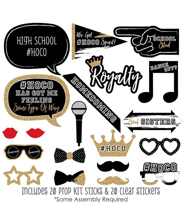 Big Dot Of Happiness Hoco Dance Homecoming Photo Booth Props Kit 20