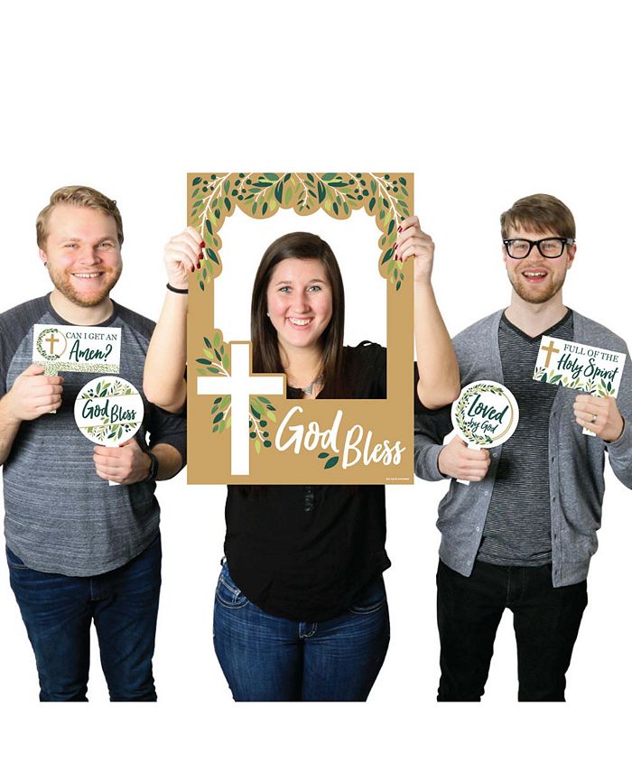 Big Dot of Happiness Elegant Cross - Religious Party Selfie Photo Booth ...