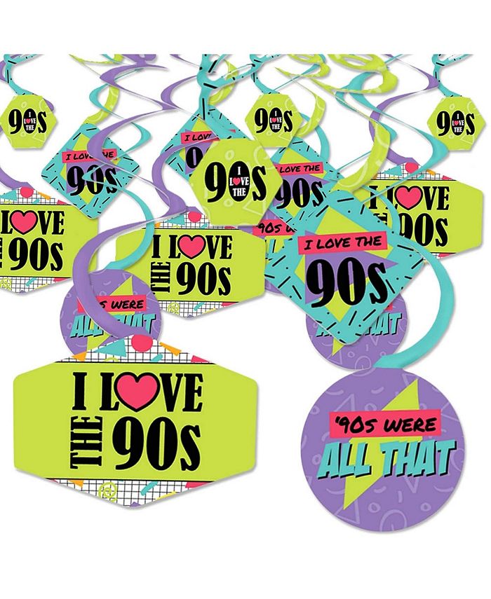 Big Dot of Happiness 90's Throwback - 1990s Party Hanging Decor - Party ...