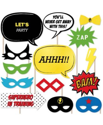 Big Dot of Happiness Bam Superhero - Photo Booth Props Kit - 20 Count ...