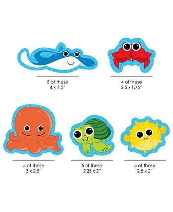 Big Dot of Happiness Under the Sea Critters - DIY Shaped Baby Shower or ...
