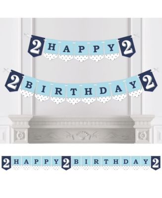 Boy - Two Much Fun - 2nd Bunting Banner - Party Decorations - Happy ...