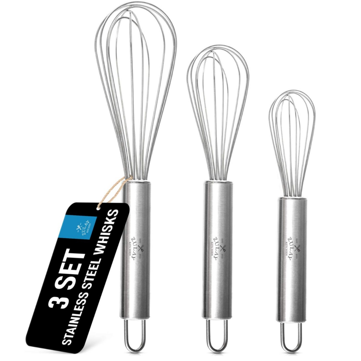 Click here for Zulay Kitchen Stainless Steel Whisk 3-Pc. - Silver prices