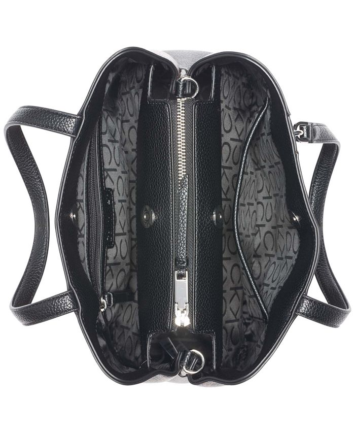 Calvin Klein Adeline Signature Triple Compartment Medium Satchel & Reviews - Handbags ...