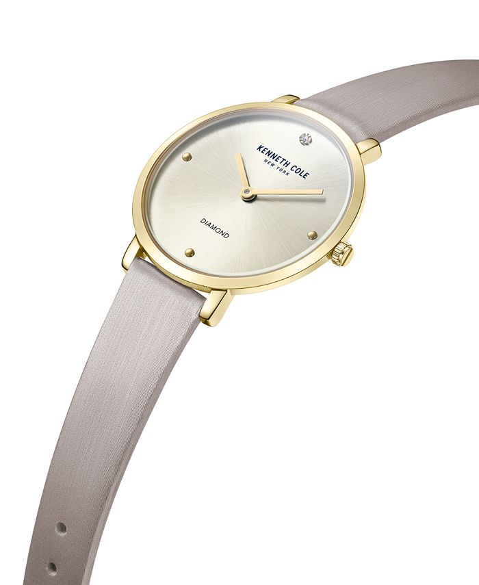 Kenneth Cole New York Women's Diamond Accent Dial Champagne Genuine ...