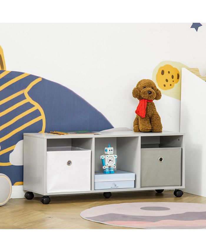 HOMCOM 3 Cube Storage with Wheels, Small Kids Cube Storage Unit - Macy's