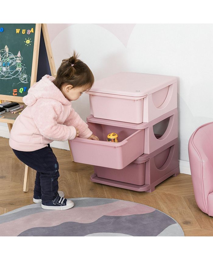 Qaba Kids Storage Container with Drawers for Playroom, Pink - Macy's