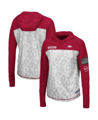 Women's Colosseum Gray, Cardinal Arkansas Razorbacks OHT Military ...