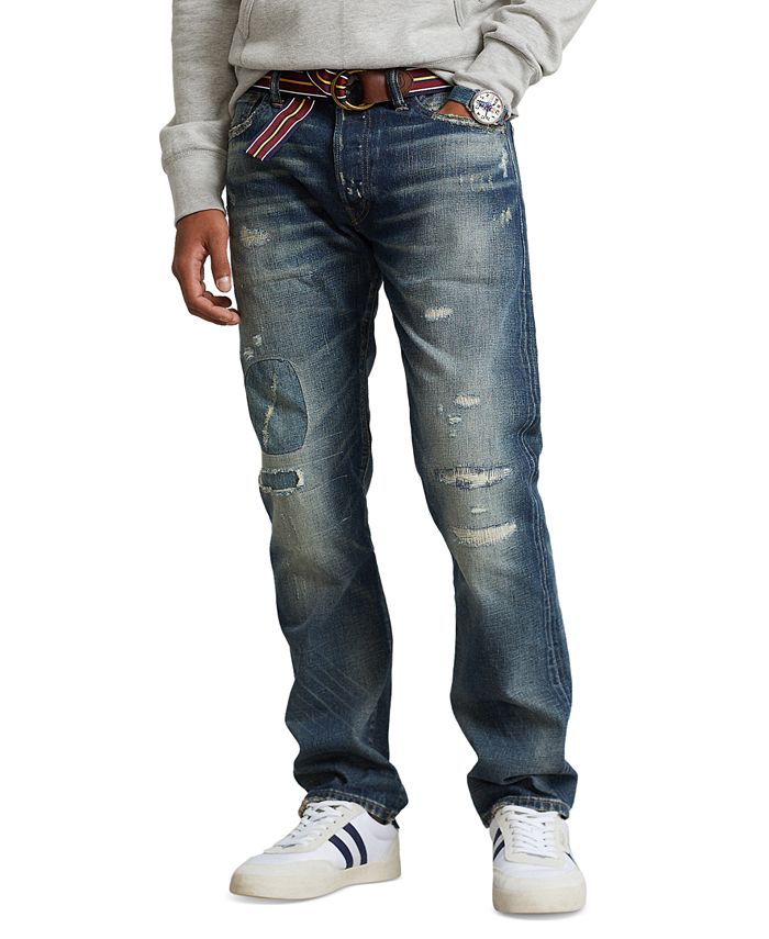Polo Ralph Lauren Men's Classic-Fit Distressed Selvedge Jeans - Macy's