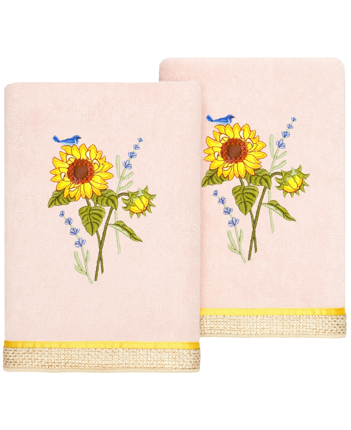 Click here for Linum Home Turkish Cotton Girasol Embellished 2-Pc... prices