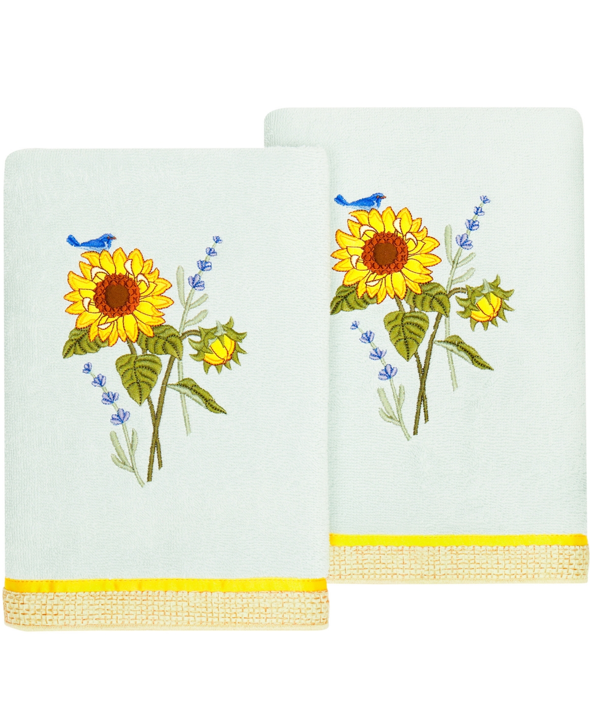 Click here for Linum Home Turkish Cotton Girasol Embellished 2-Pc... prices