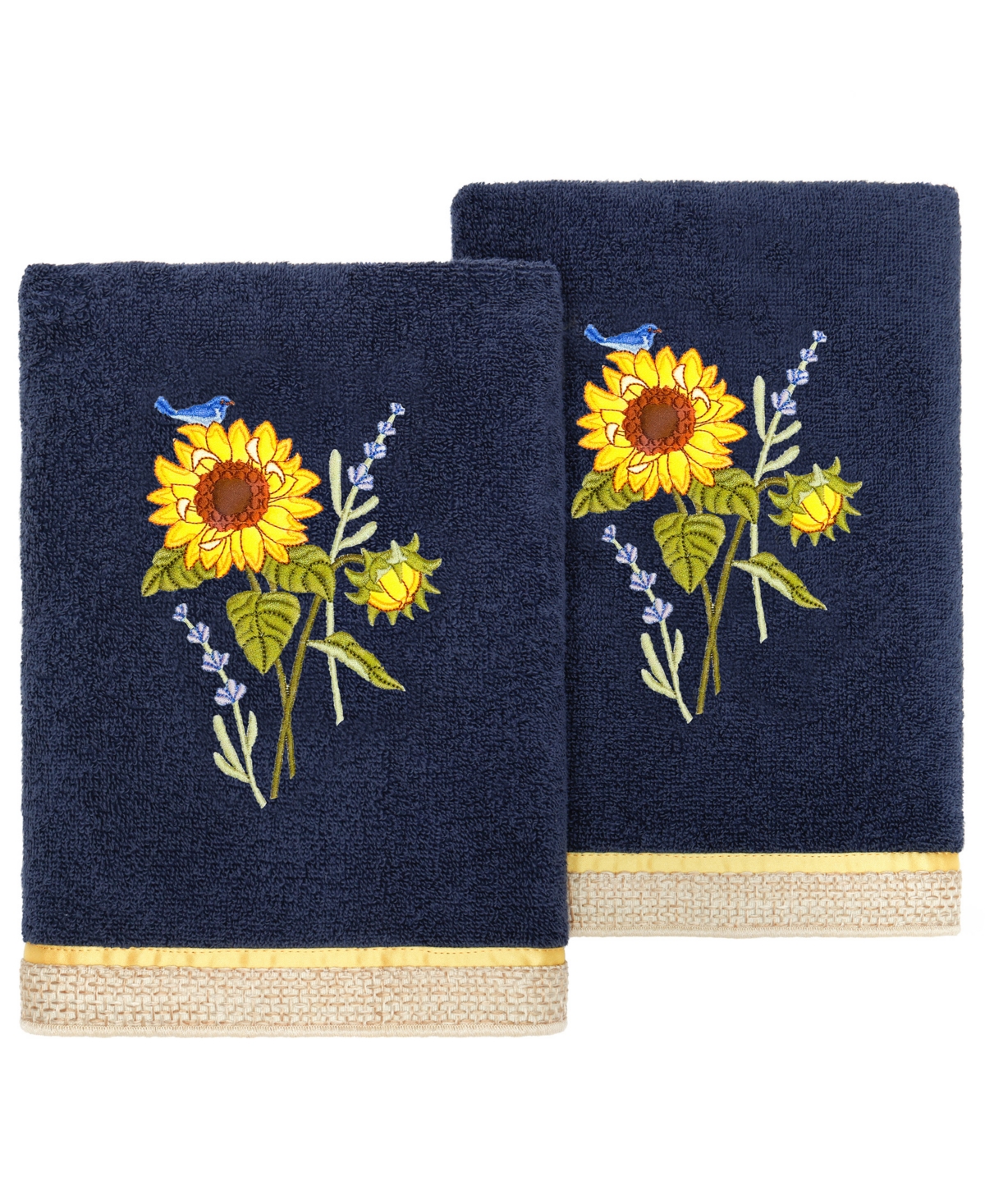 Click here for Linum Home Turkish Cotton Girasol Embellished 2-Pc... prices
