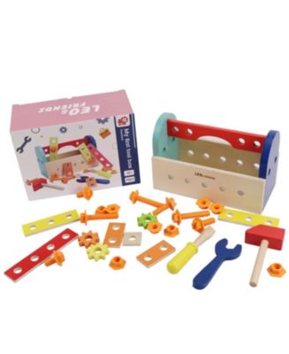 Leo & Friends My First Tool Box Kit of 28 Wooden Pieces - Macy's