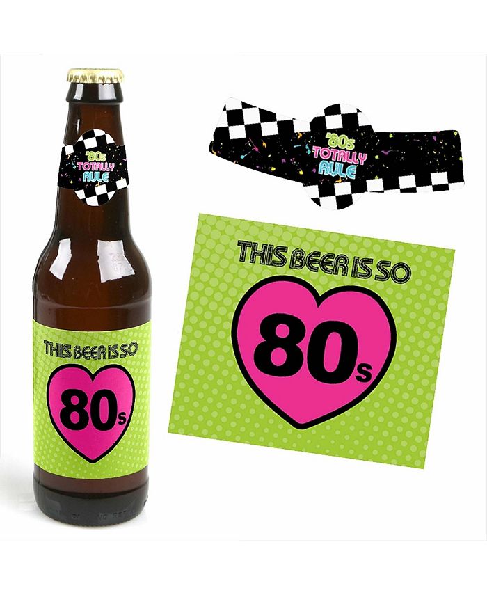 Big Dot of Happiness 80's Retro - Totally 1980s Party Decor - 6 Beer ...