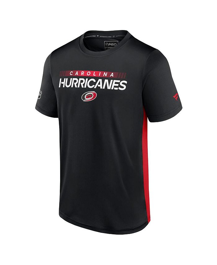 Fanatics Mens Black Red Carolina Hurricanes Authentic Pro Rink Tech T