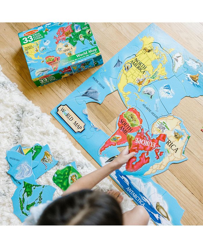 Melissa and Doug Melissa & Doug World Map Jumbo Jigsaw Floor Puzzle ...