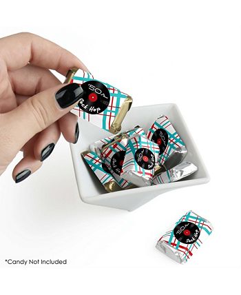 Big Dot of Happiness 50's Sock Hop - Mini Candy Bar Wrapper Stickers ...