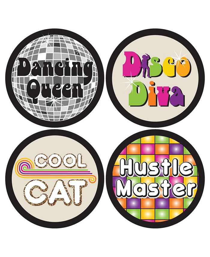 Big Dot of Happiness 70's Disco - 1970's Disco Fever Funny Name Tags ...