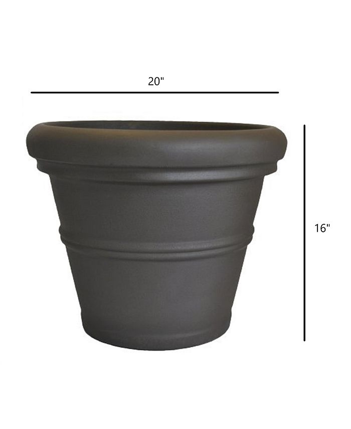 Tusco Products Rolled Rim Round Planter, Espresso Brown 20” - Macy's