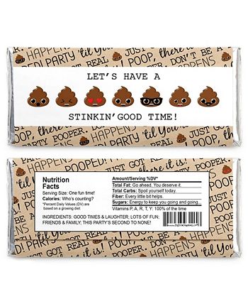 Big Dot of Happiness Party 'Til You're Pooped - Candy Bar Wrapper Poop ...