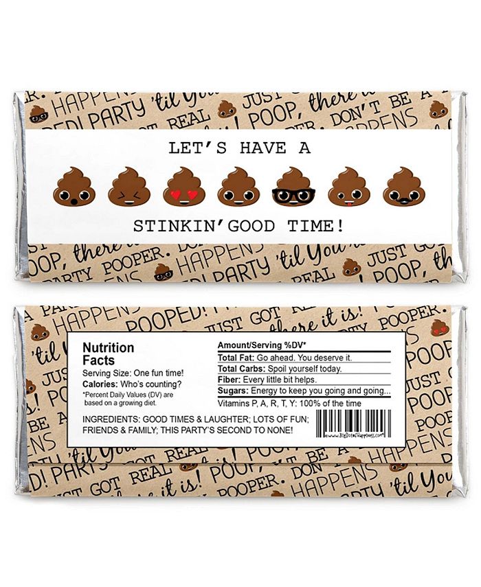 Big Dot of Happiness Party 'Til You're Pooped - Candy Bar Wrapper Poop ...