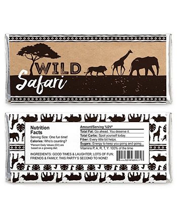 Big Dot of Happiness Wild Safari - Candy Bar Wrapper Birthday Party or ...