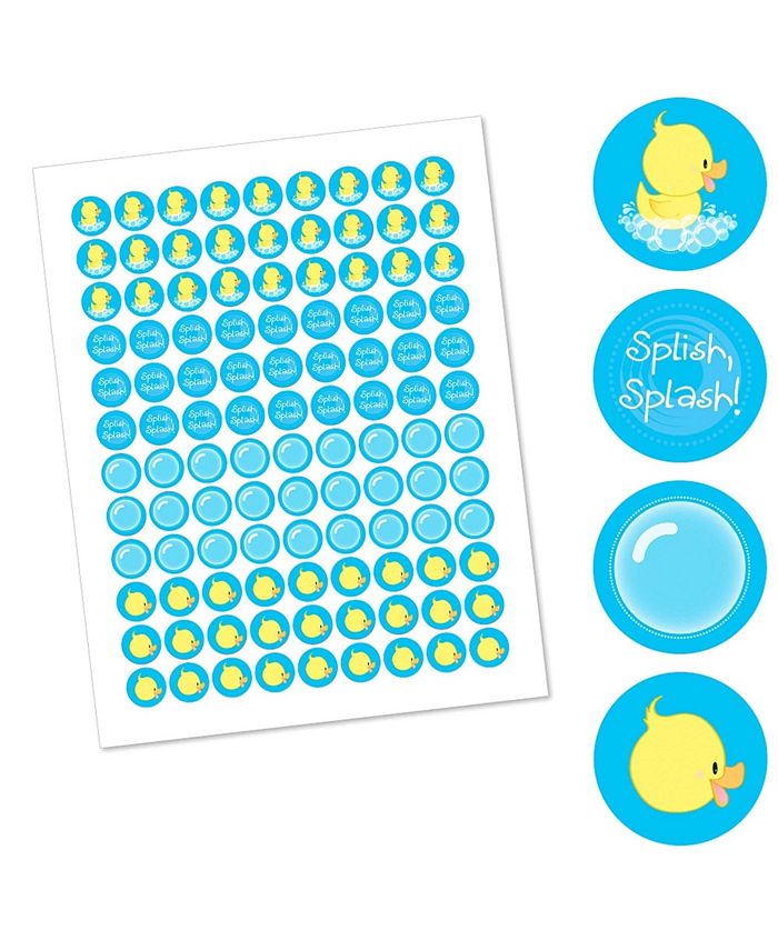 Big Dot of Happiness Ducky Duck - Party Round Candy Sticker Favors (1 ...