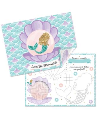 Let's Be Mermaids - Paper Coloring Sheets - Activity Placemats - Set of ...