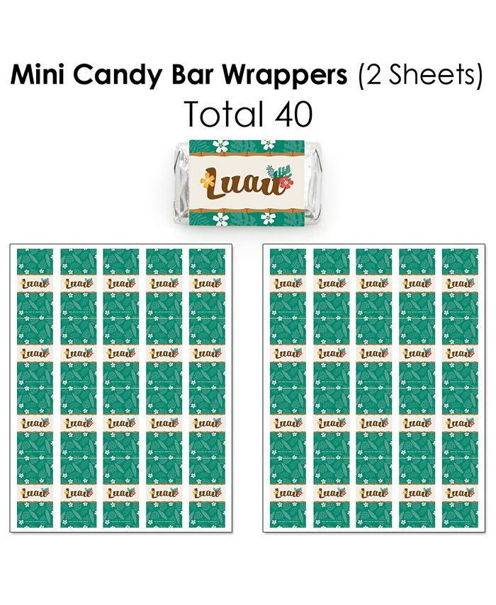 Big Dot of Happiness Tropical Luau - Hawaiian Beach Party Candy Favor ...