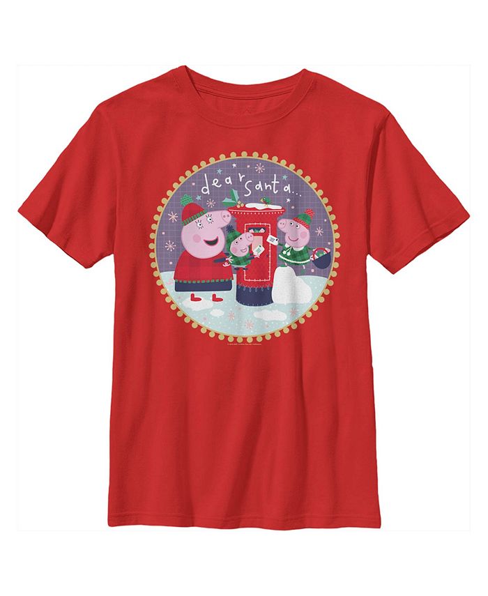 Hasbro Boy's Peppa Pig Christmas Dear Santa Child T-Shirt - Macy's