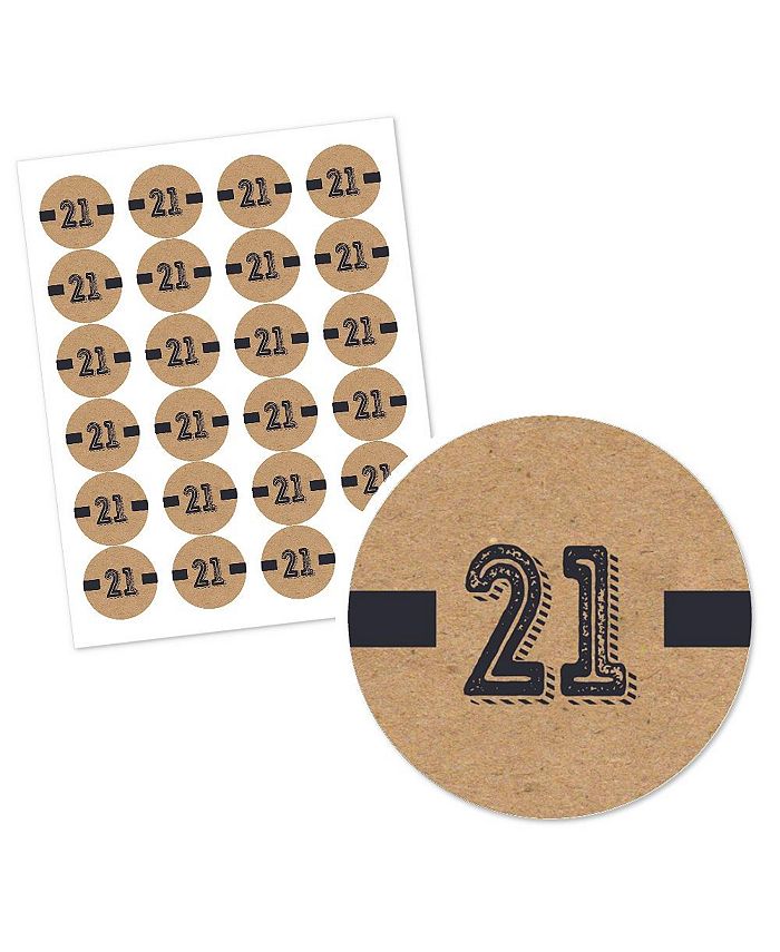 Big Dot of Happiness Finally 21 - 21st Birthday - Party Circle Sticker ...