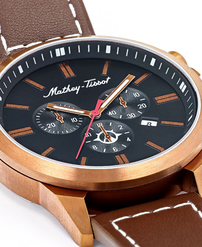 Mathey-Tissot Men's Field Scout Collection Chronograph Brown Genuine ...