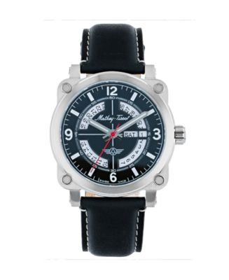Mathey-Tissot Men's Pilot Collection Three Hand Date Black Genuine ...