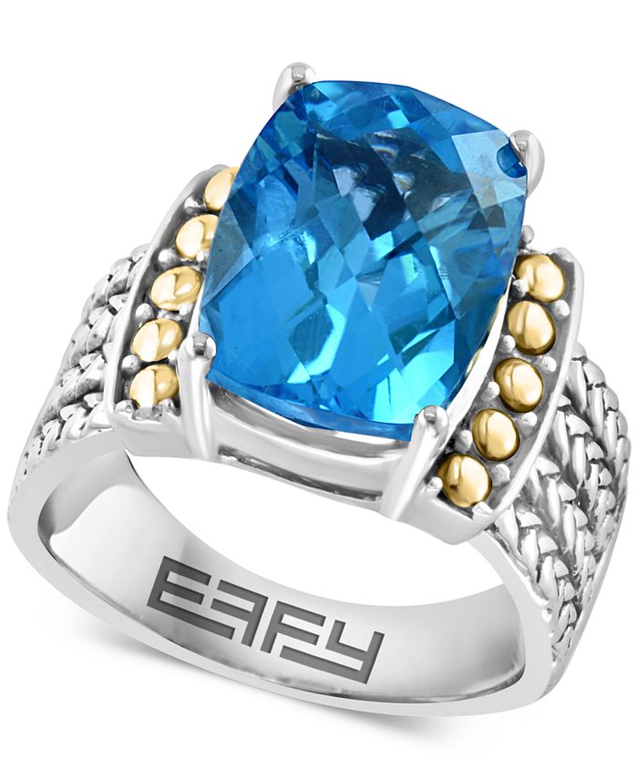 EFFY Collection EFFY® Blue Topaz Ring (7-7/8 ct. t.w.) Statement Ring ...