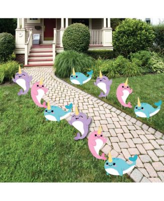 Big Dot of Happiness Narwhal Girl - Lawn Decor - Outdoor Party Yard ...