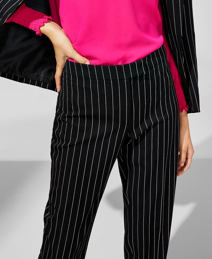 Anne Klein Women's Pinstripe Straight-Leg Pants - Macy's