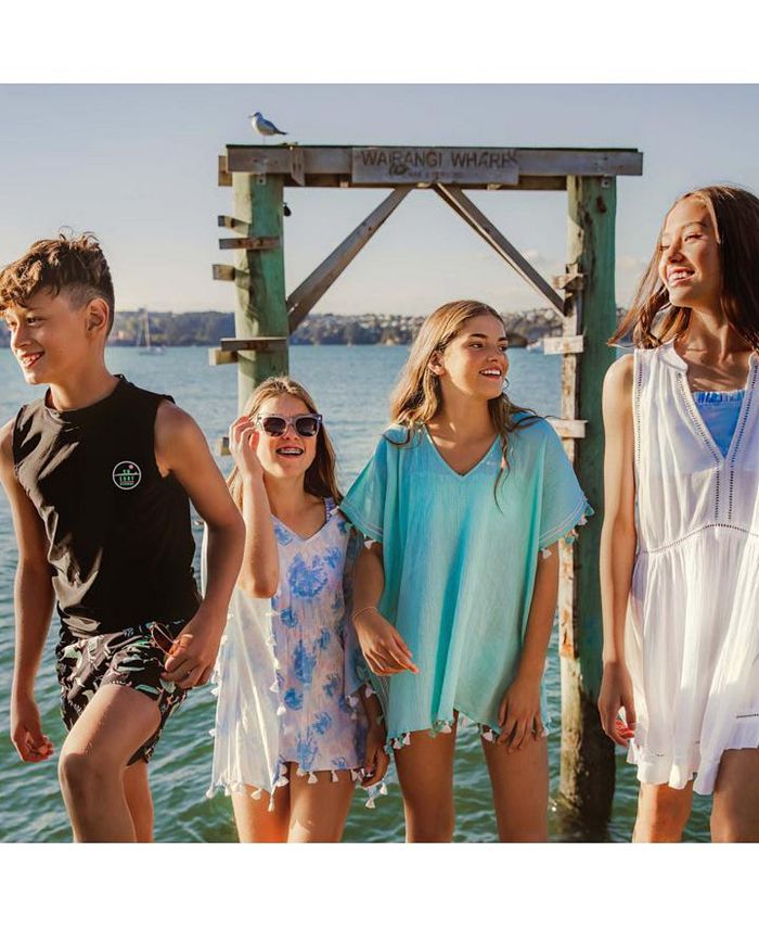 Snapper Rock Toddler, Child Girls Sky Dye Batwing Cover Up - Macy's