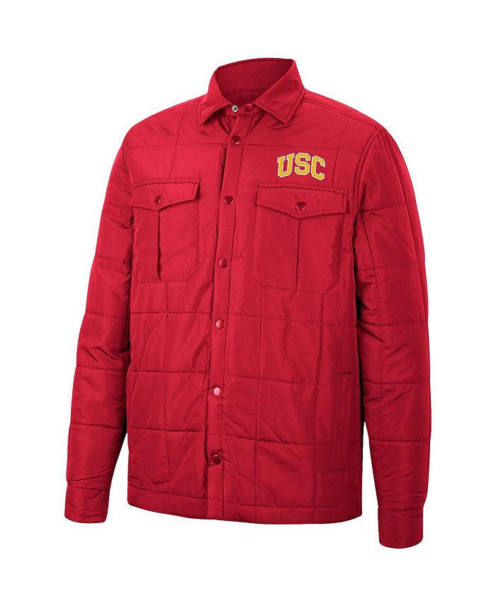 Colosseum Men's Cardinal USC Trojans Detonate Quilted Full-Snap Jacket ...