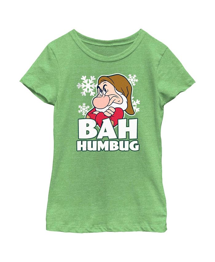Disney Girl's Snow White and the Seven Dwarfs Grumpy Bah Humbug Child T ...