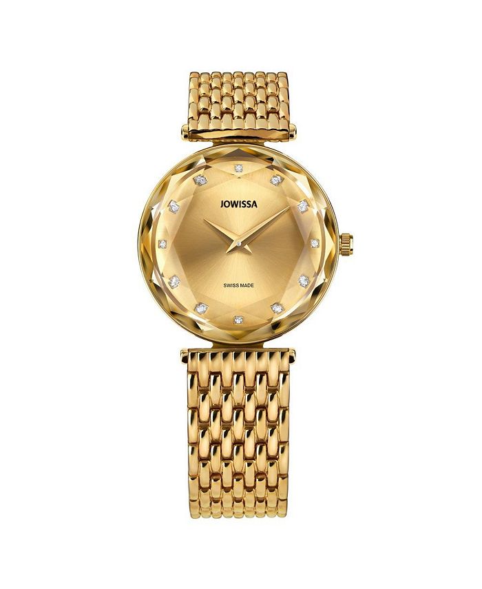 Jowissa Facet Brilliant Swiss Gold Plated Ladies 30mm Watch - Macy's