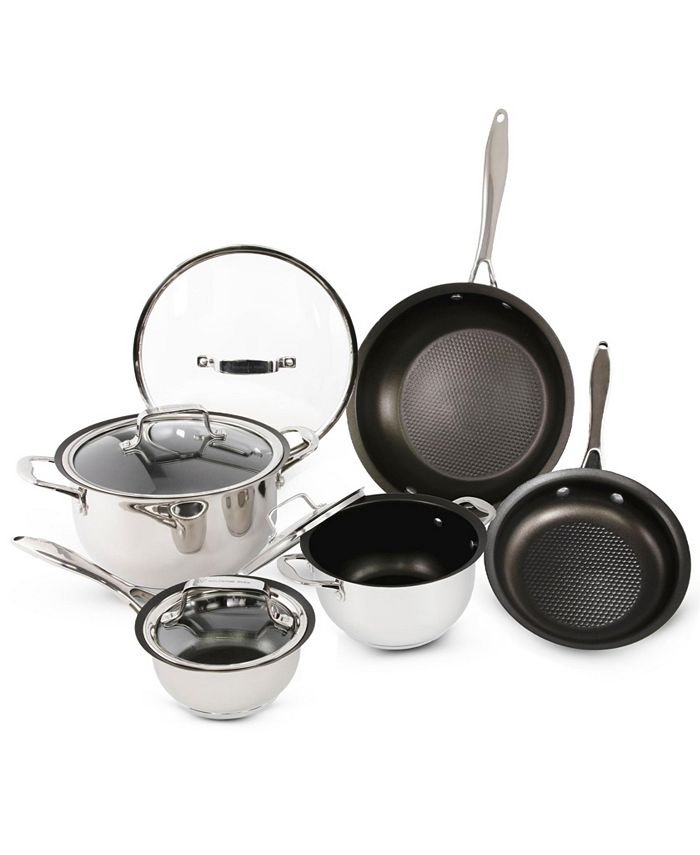 Wolfgang Puck 9-Piece Stainless Steel Cookware Set Scratch-Resistant ...