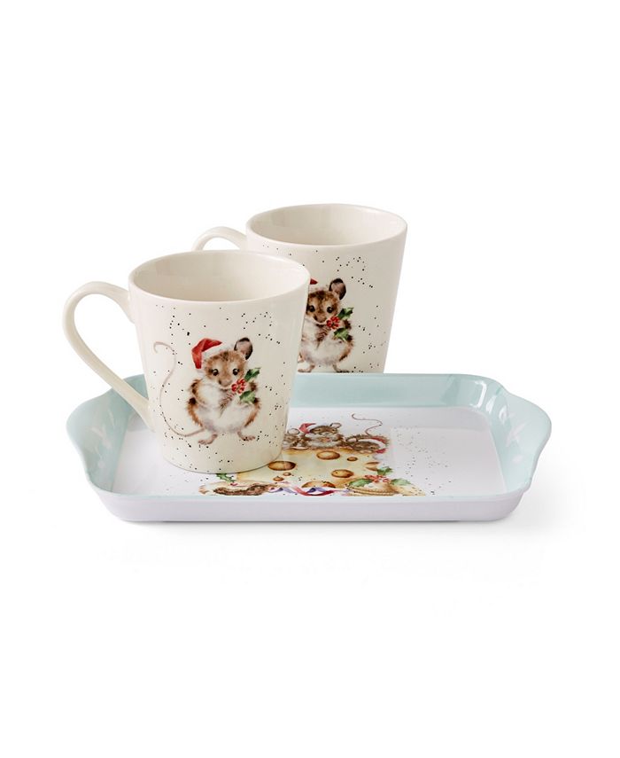 Wrendale Designs Mug and Tray set Holly Jolly Christmas - Macy's