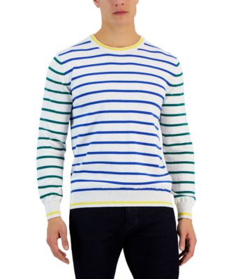 Club Room Arden Long Sleeve Mixed Stripe Crewneck Sweater, Created for ...