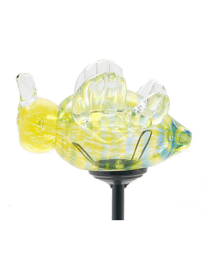 Evergreen Solar art glass stake, Bee - Macy's