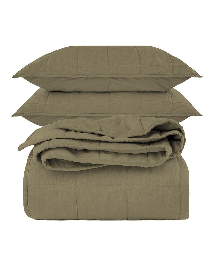 Bokser Home French Linen 3pc Quilt & Sham Set - Full/Queen - Macy's