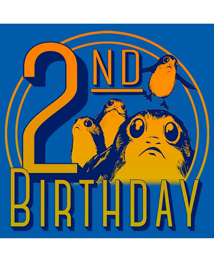 Disney Lucasfilm Toddler's Star Wars 2nd Porg Birthday Unisex T-Shirt ...