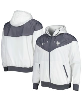 Men's Nike White France National Team Windrunner Raglan Full-Zip Hoodie ...